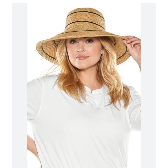 Coolibar | Accessories | Coolibar Aubrey Wide Brim Striped Beach Hat ...